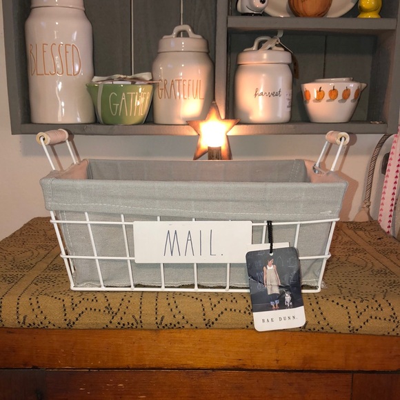 Rae Dunn | Storage & Organization | Rae Dunn Mail Wire Basket With ...
